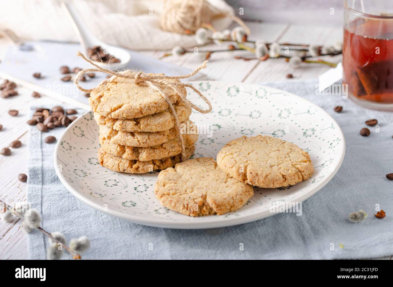 Crispy and delicious buscuits with nuts and butter Stock Photo - Alamy
