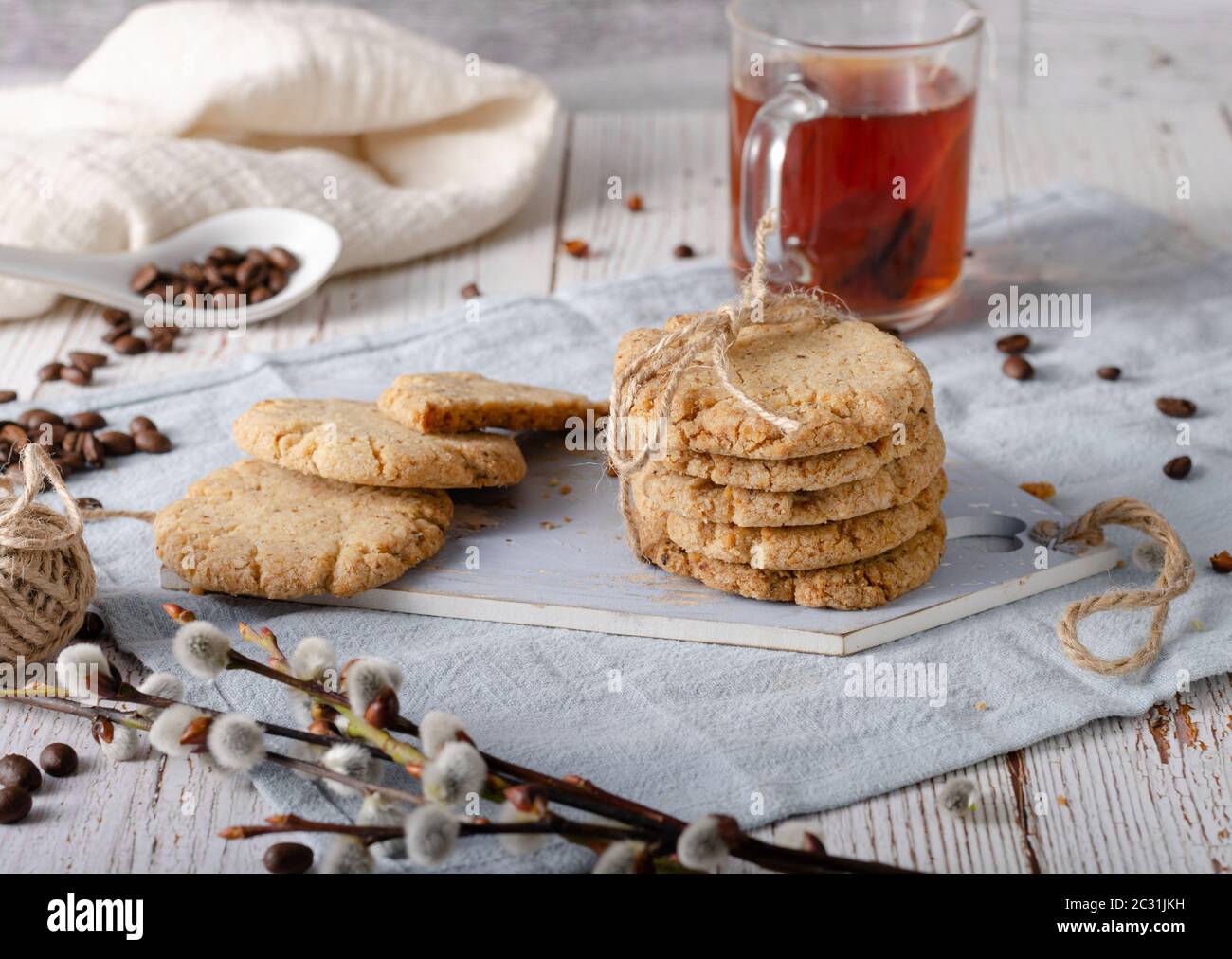 Crispy and delicious buscuits with nuts and butter Stock Photo - Alamy