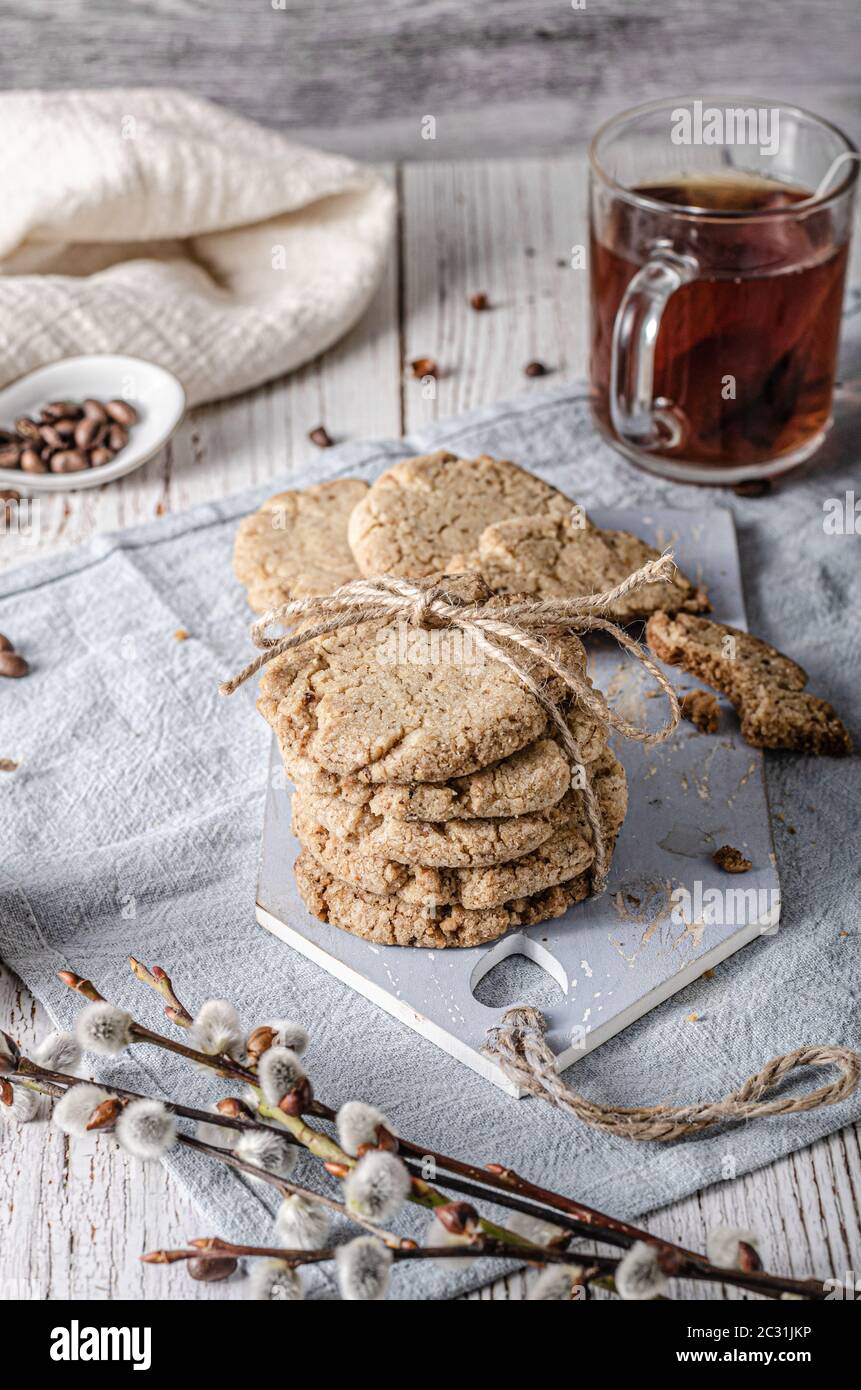 Crispy and delicious buscuits with nuts and butter Stock Photo - Alamy