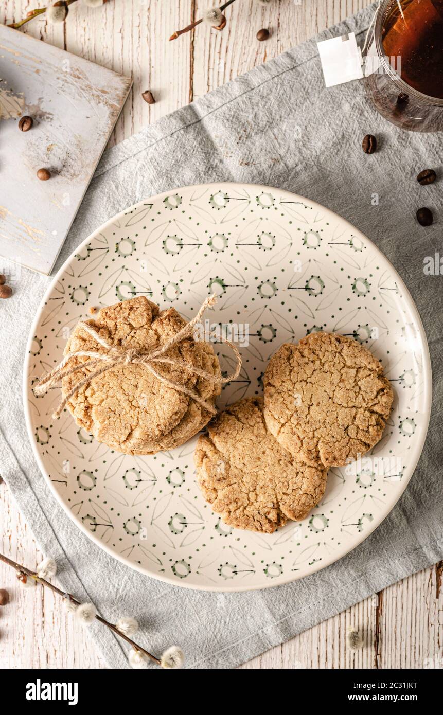 Crispy and delicious buscuits with nuts and butter Stock Photo - Alamy