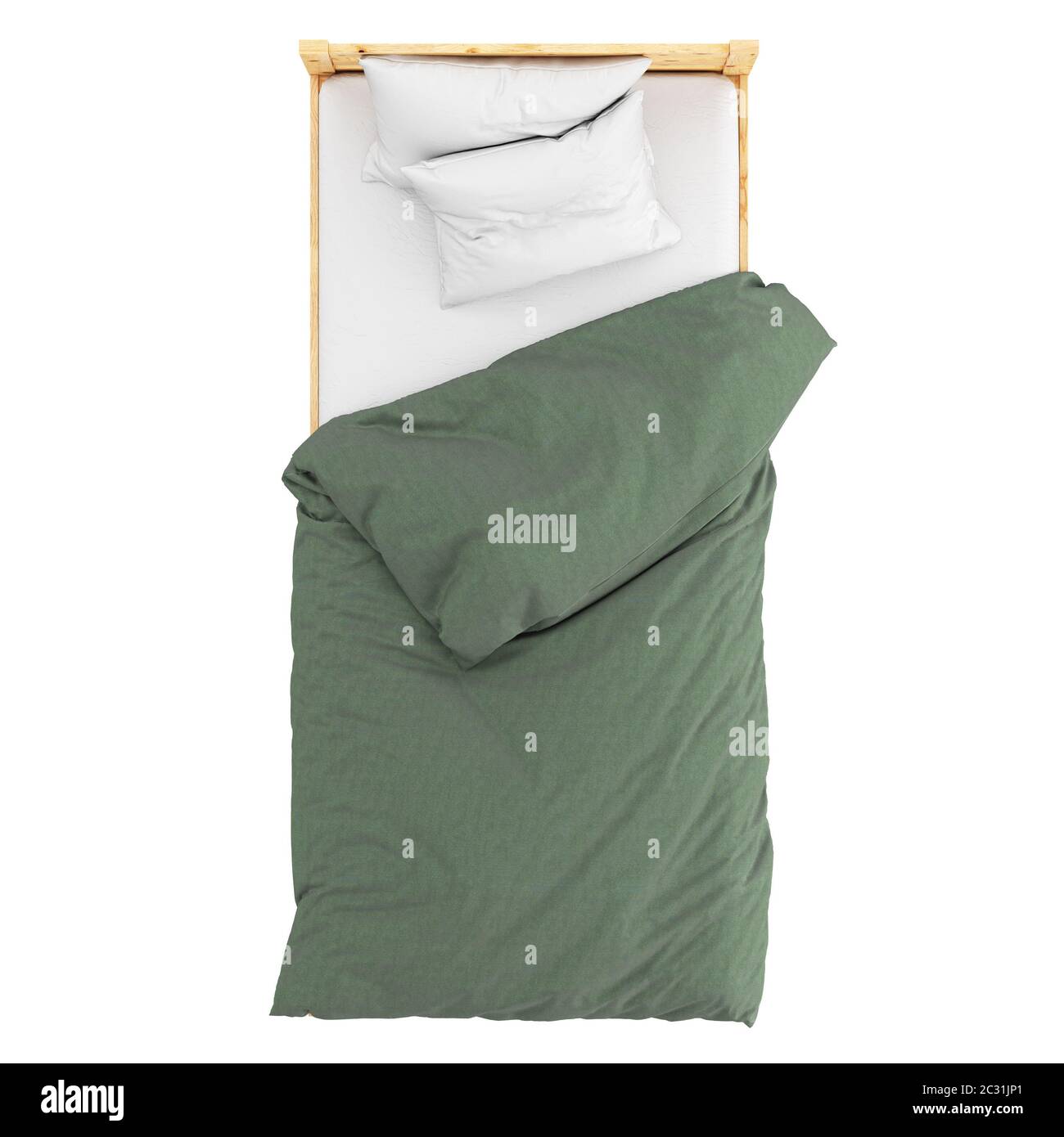 3d rendering bed top view Cut Out Stock Images & Pictures - Alamy