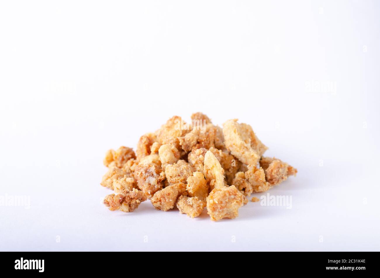 Delicious fat food, fried greaves pork with garlic Stock Photo - Alamy