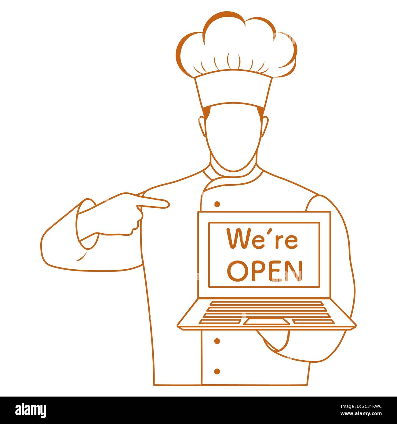 Vector illustration Reopening of cafe, restaurant after COVID-19 ...