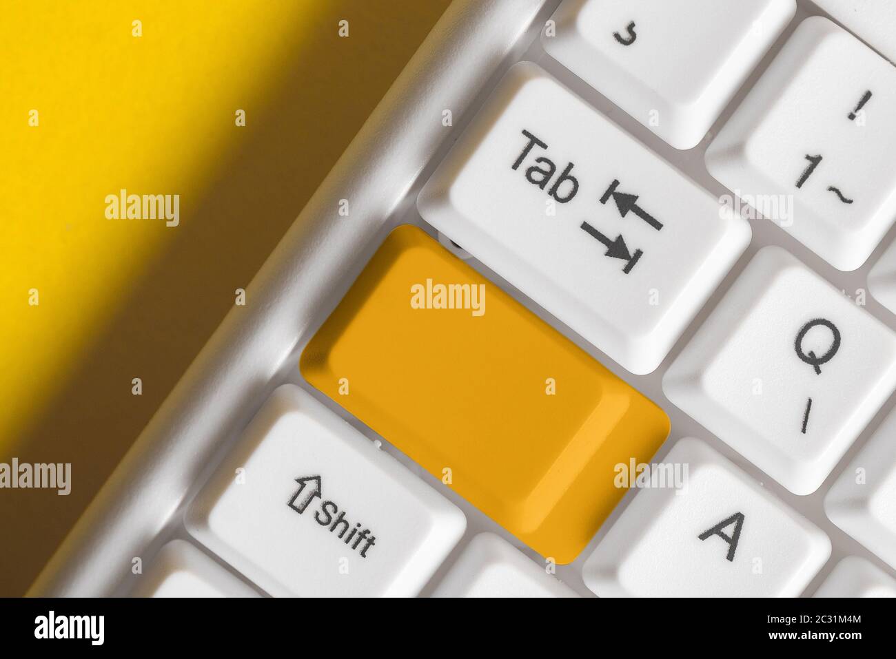 Different Colored Keyboard key With Accessories Arranged On Empty copy ...