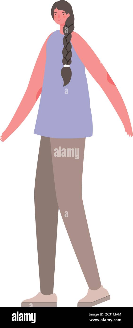 Avatar woman cartoon with casual cloth design, Girl female person ...