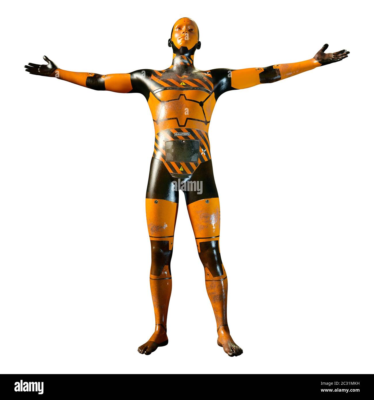 3D rendering of a male robot isolated on white background Stock Photo ...