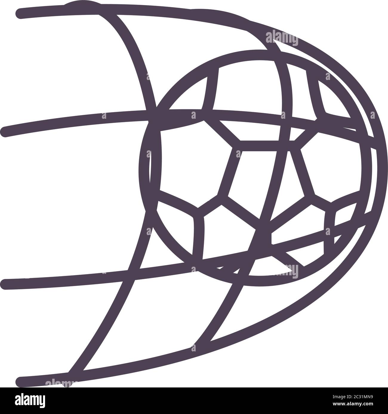 Ball goal line style icon design, Soccer football sport hobby ...