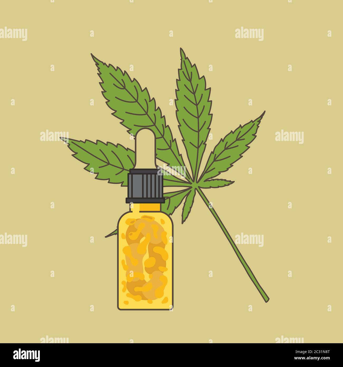 Glass dropper bottle cannabis Stock Vector Images - Alamy