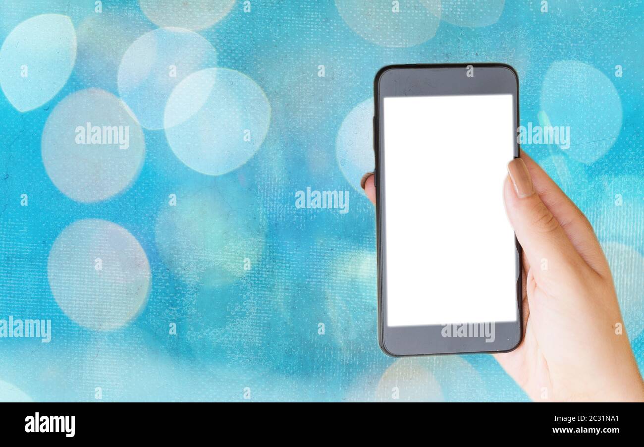 Modern Gadgets With White Display Screen Under Colorful Bokeh ...