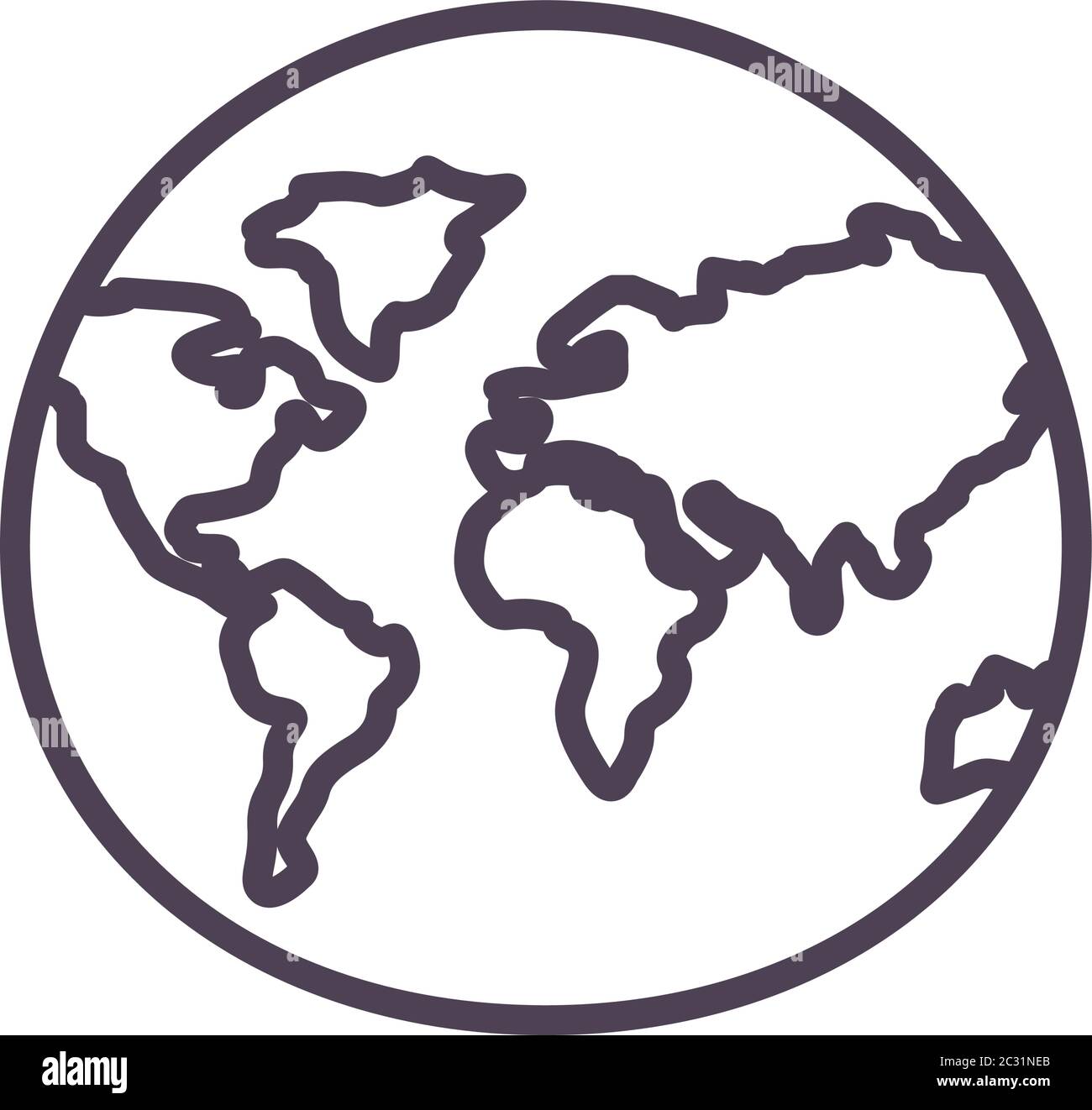 World sphere line style icon design, Planet continent earth and globe ...