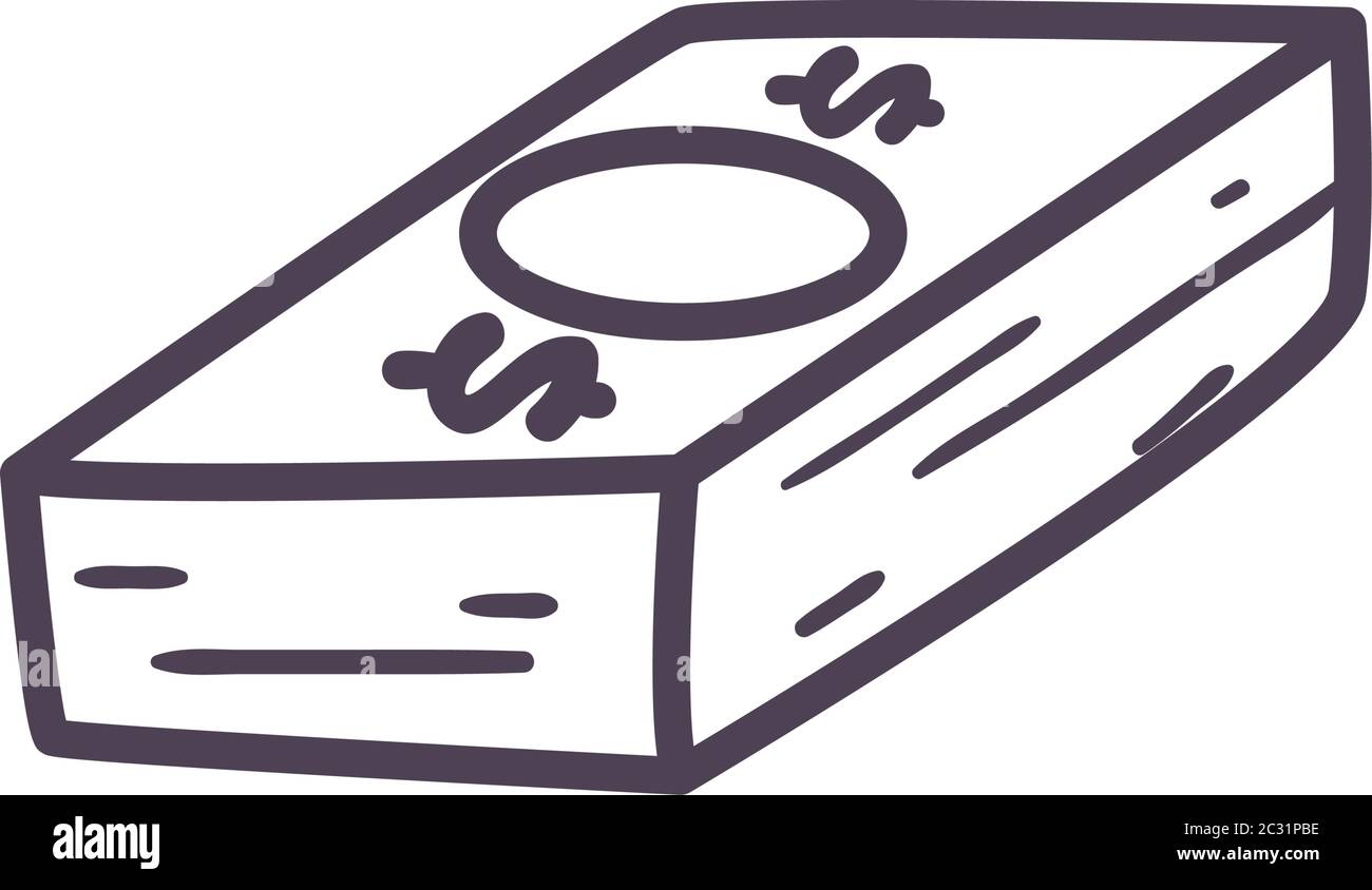 bills line style icon of money financial banking commerce and market ...