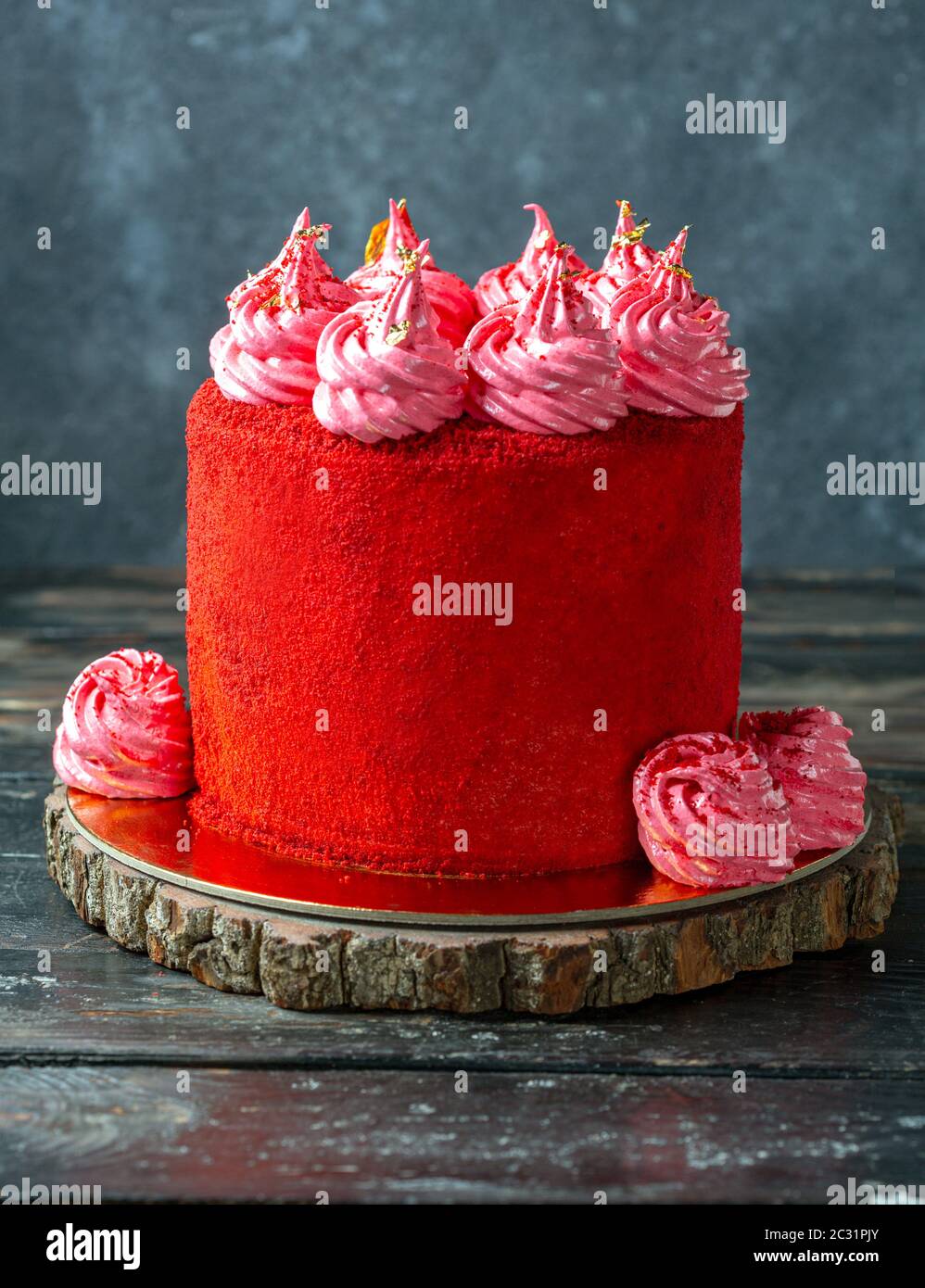 Homemade sponge cake Red velvet Stock Photo - Alamy