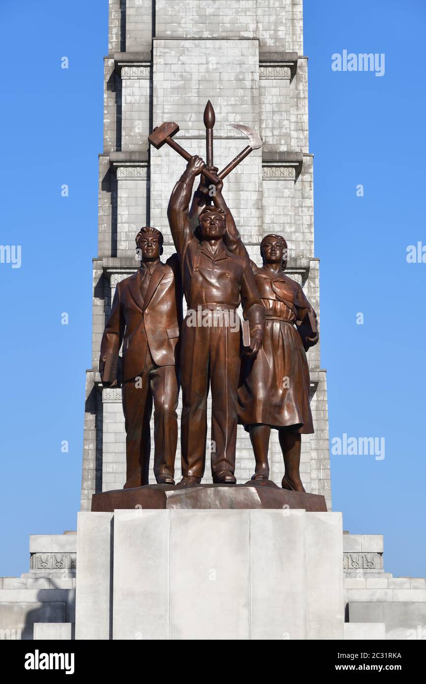 Pyongyang, North Korea - May 1, 2019: Tower of the Juche Idea and ...