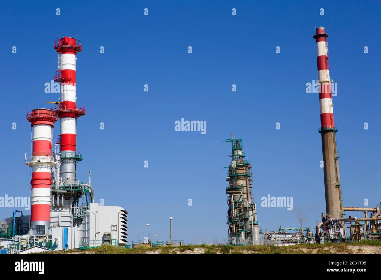 Industrial power plant and oil refinery at Porto, portugal Stock Photo ...