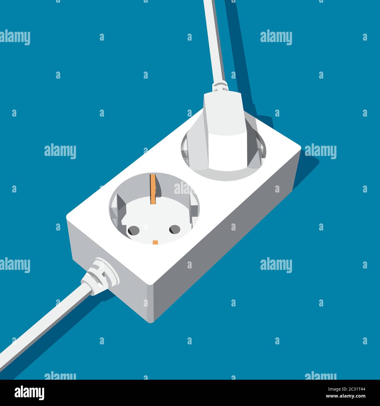 Abstract extension power socket with two inputs Stock Vector Image ...
