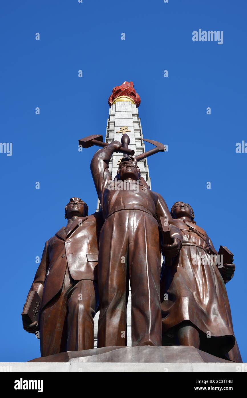Pyongyang, North Korea - May 1, 2019: Tower of the Juche Idea and ...