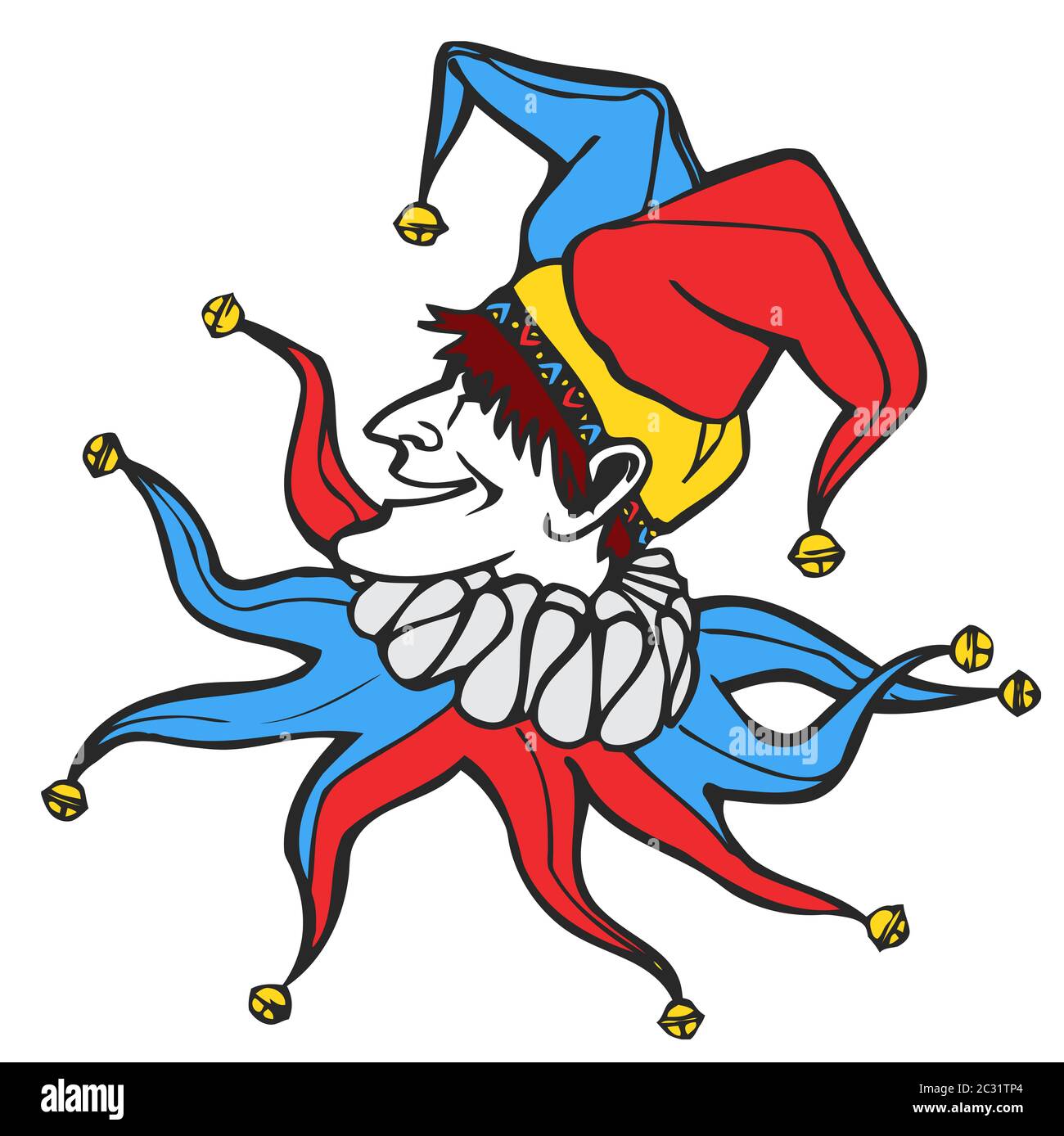 joker card mask game clown strategy head illustration Stock Photo - Alamy