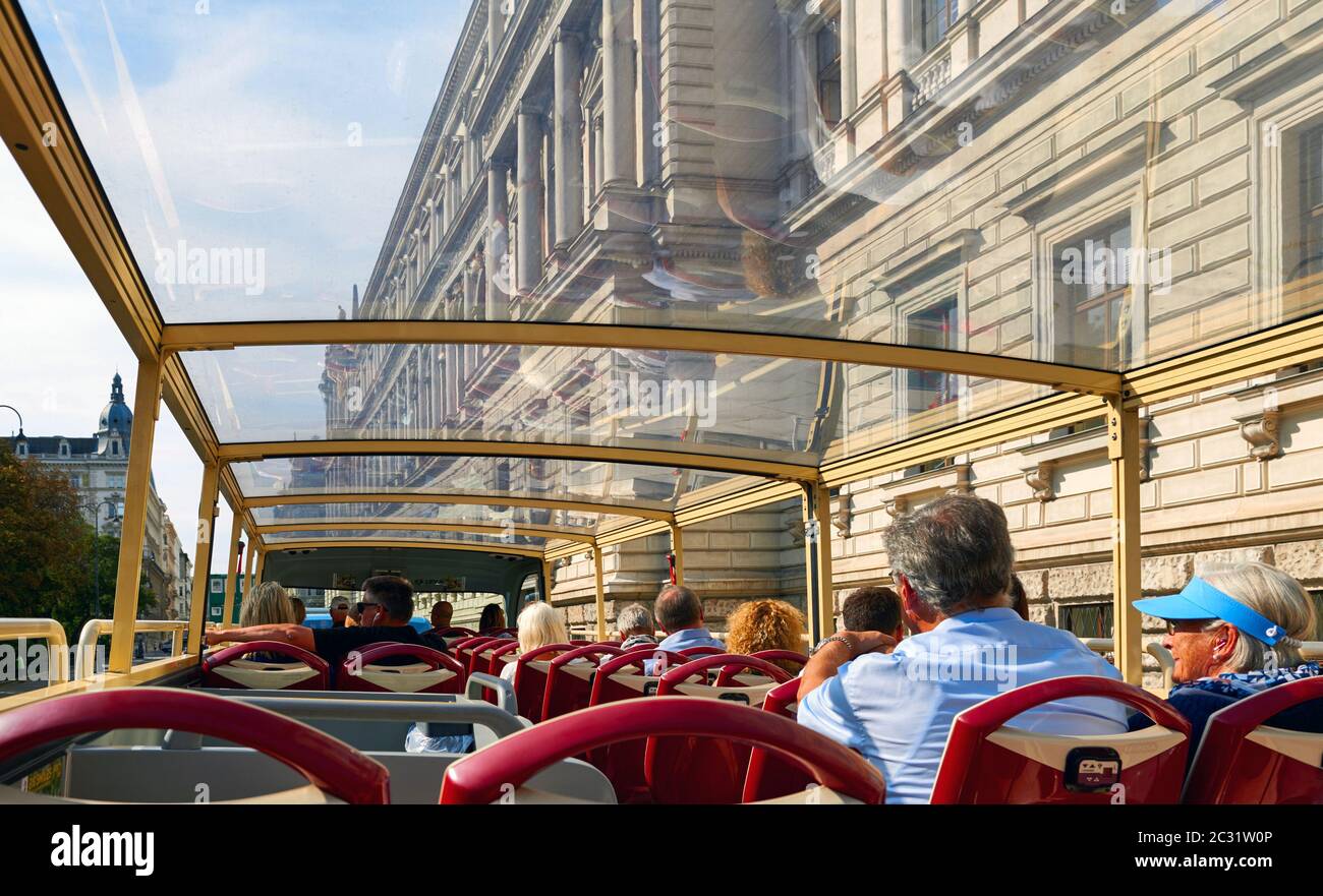 Travelling around Vienna on the touristic bus, Austria Stock Photo - Alamy