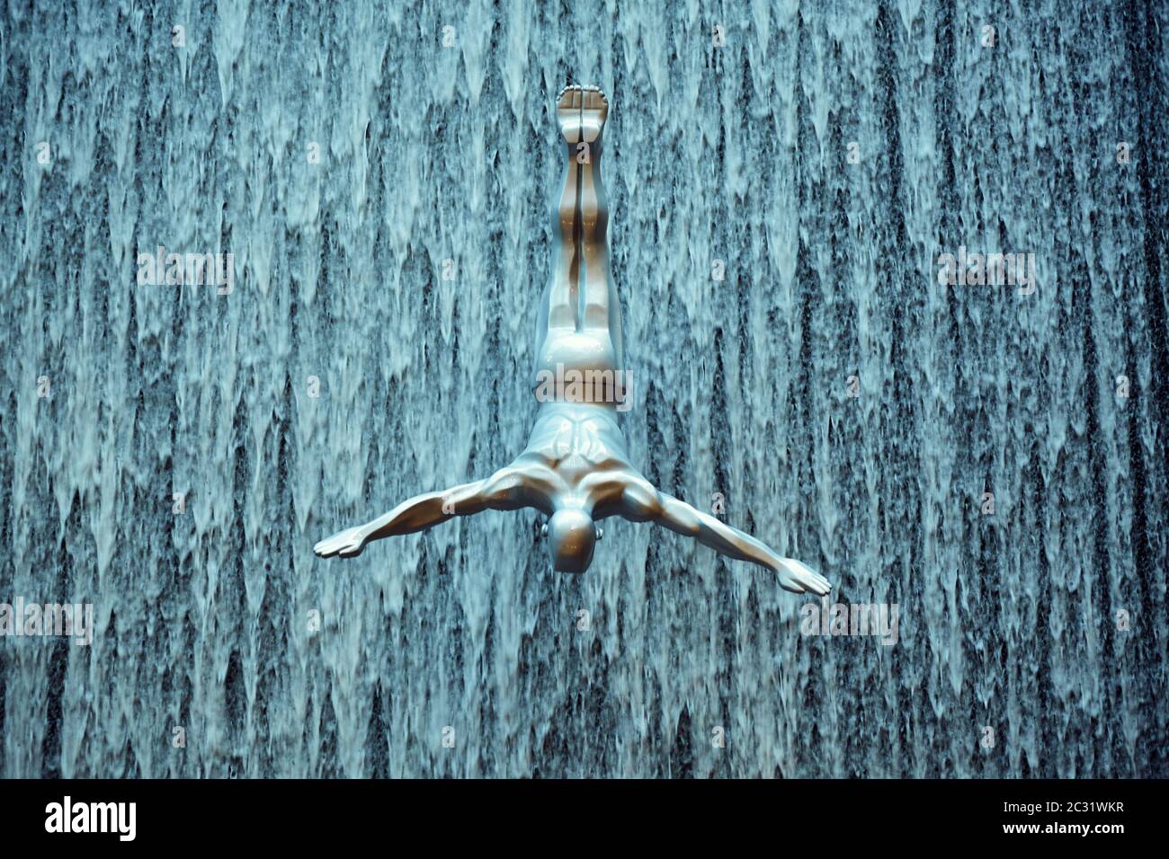 United arab emirates waterfall in dubai mall hi-res stock photography ...