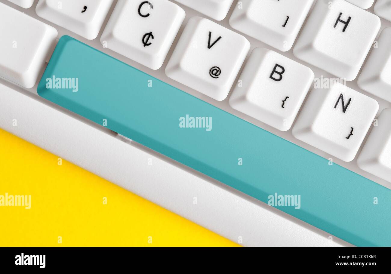 White Pc Keyboard With Empty Note Paper Above White Key Copy Space ...