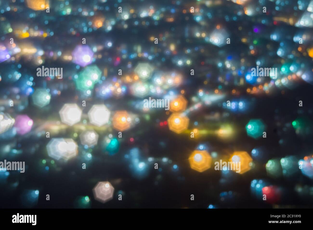 Abstract, Beautiful Bokeh landscape of city at night, Bokeh light and ...