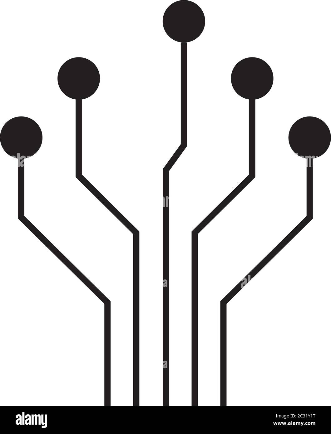 circuit silhouette style icon design, Innovation idea and creativity theme Vector illustration ...