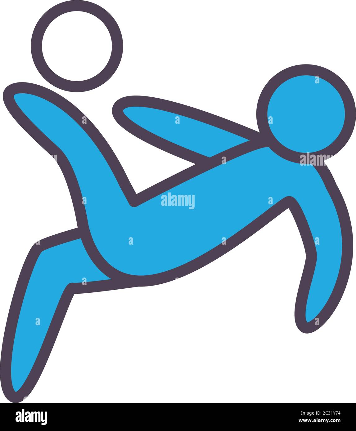 avatar player with ball line and fill style icon design, Soccer ...