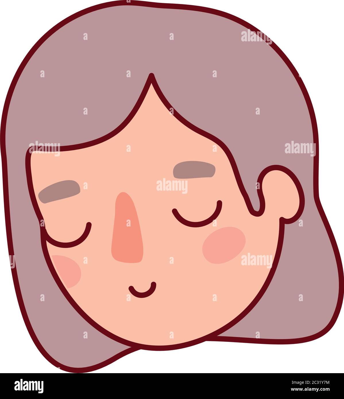head woman cartoon with brown hair design, Girl female person people ...