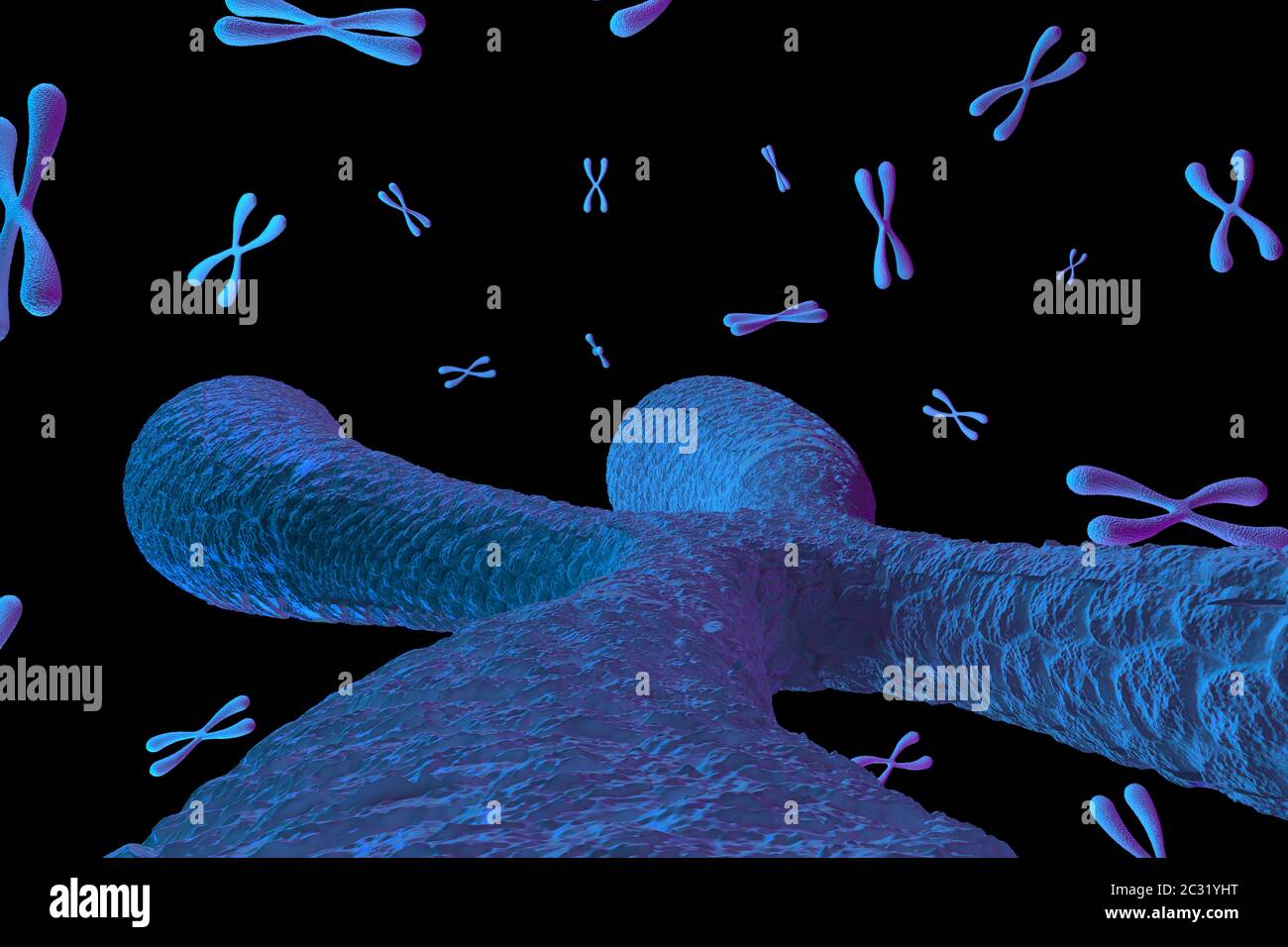 3d rendering of Chromosome Abstract Scientific Background, 3d ...