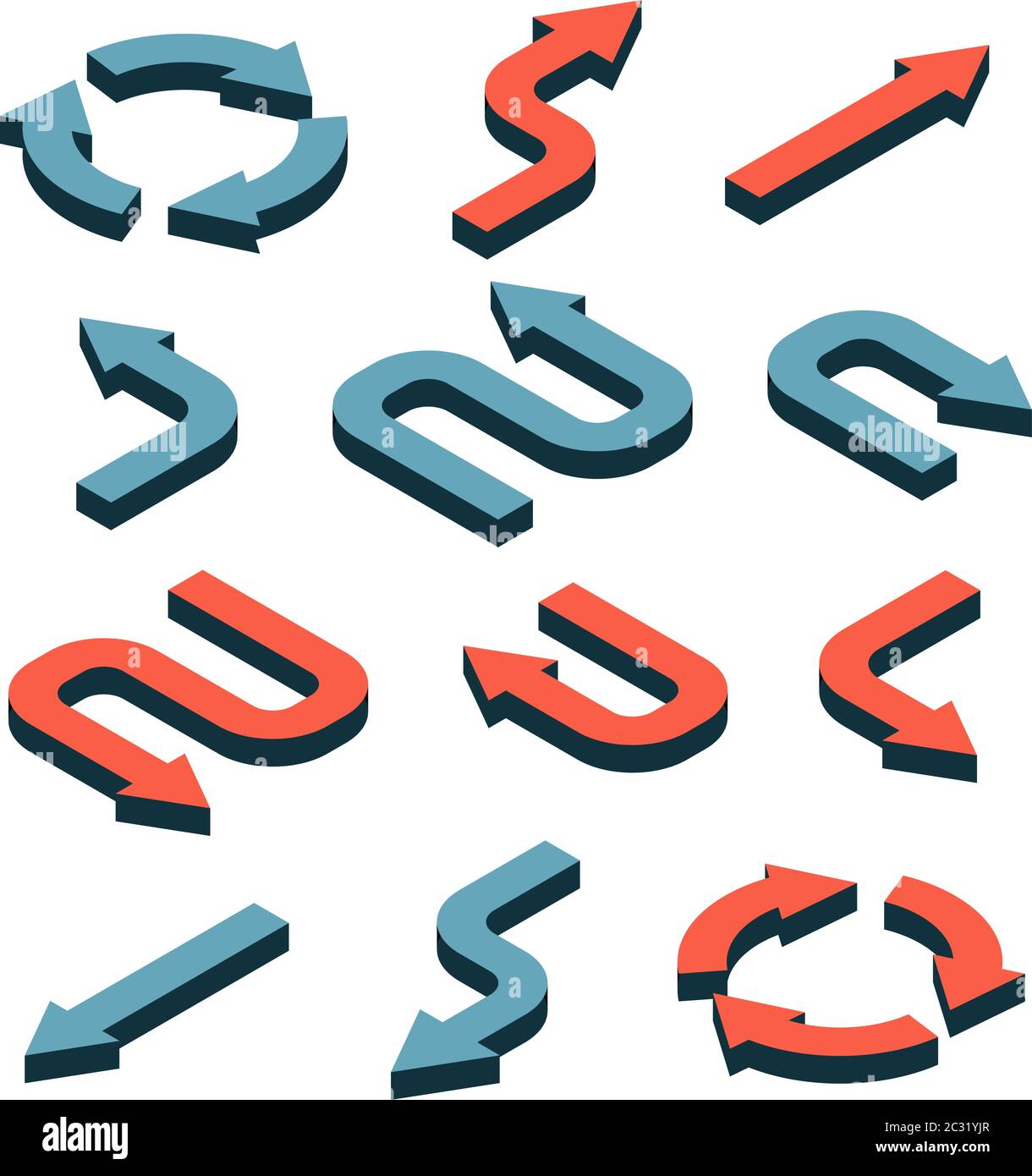 3d arrows in different directions Stock Vector Image & Art - Alamy