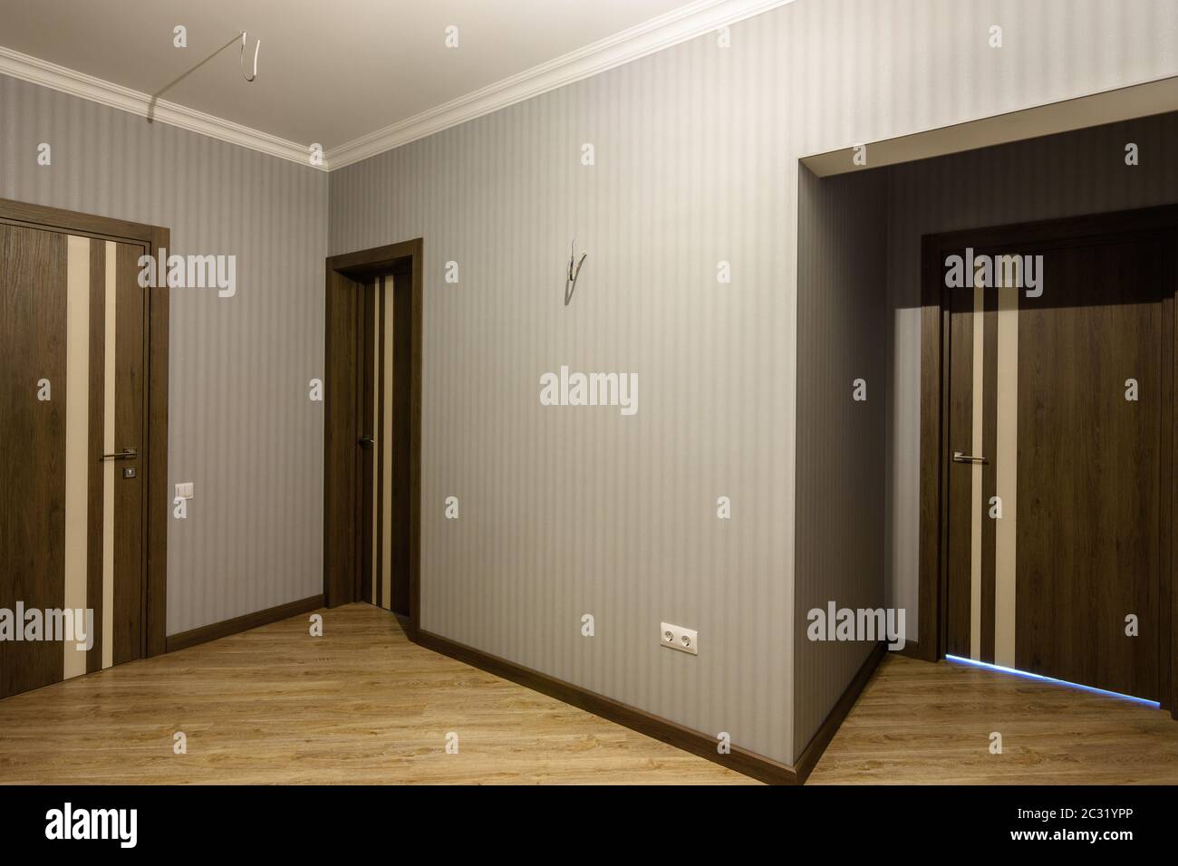 Closed interior doors in the interior of the corridor Stock Photo - Alamy