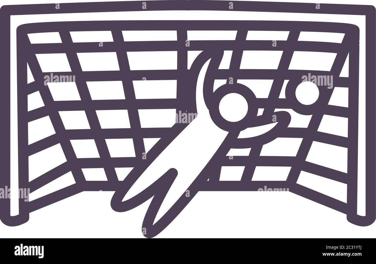 goalkeeper with ball line style icon design, Soccer football sport ...
