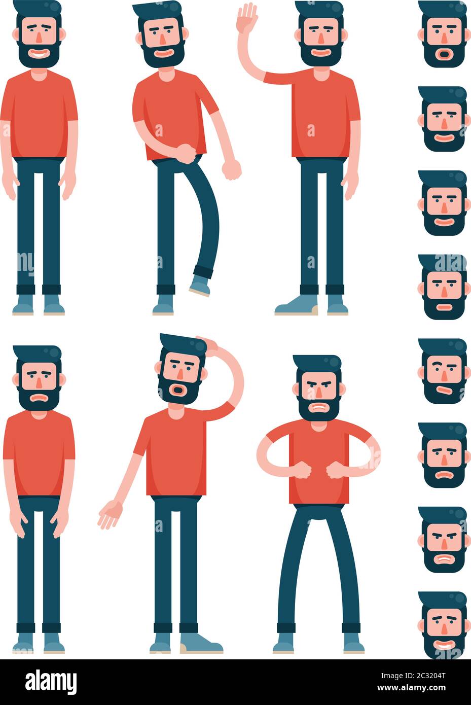 Confused young man beard Cut Out Stock Images & Pictures - Alamy