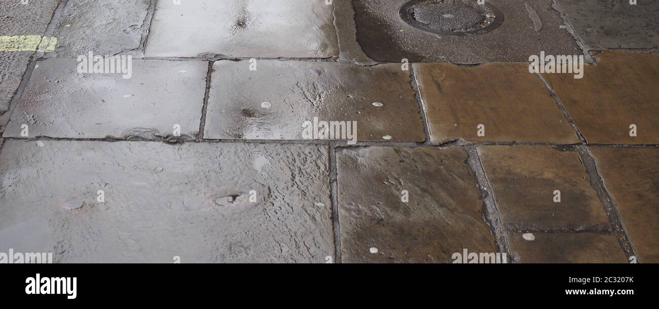 wide wet pavement useful as a background with copy space Stock Photo ...