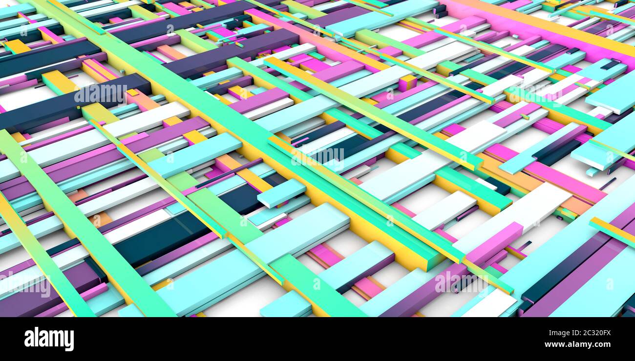Integrated Network Abstract Background in Blue Green Yellow Stock Photo ...