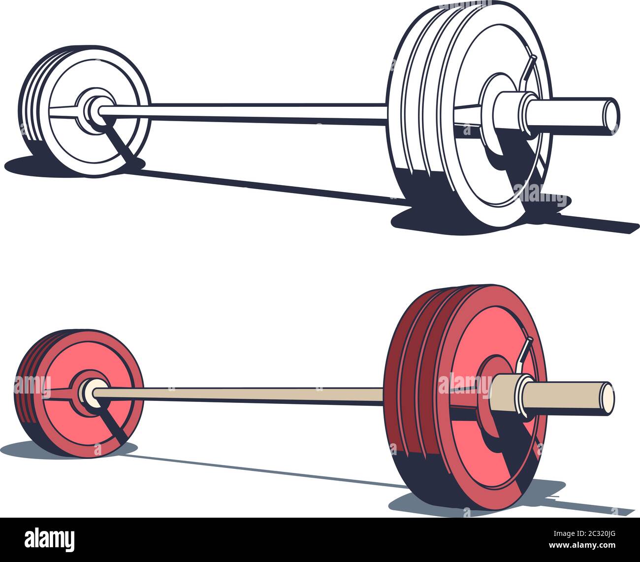 Weightlifting powerlifting or bodybuilding barbell Stock Vector Image ...