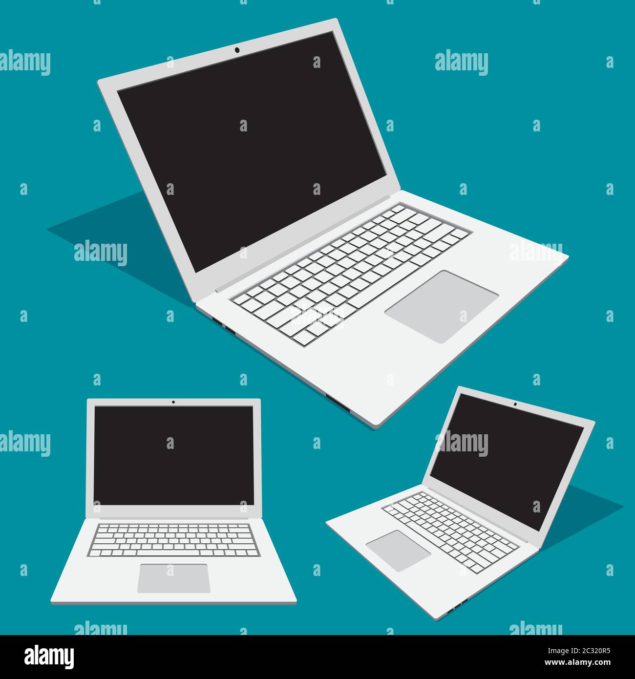 3d abstract laptop with different angles Stock Vector Image & Art - Alamy