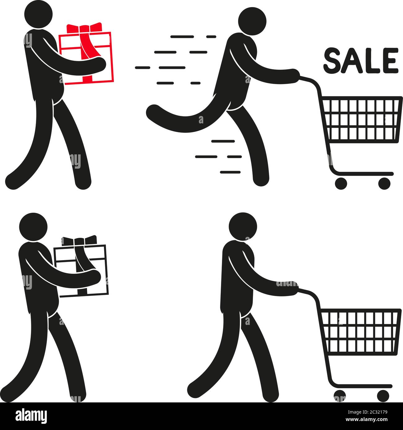 Pictogram people with shopping cart Stock Vector Image & Art - Alamy
