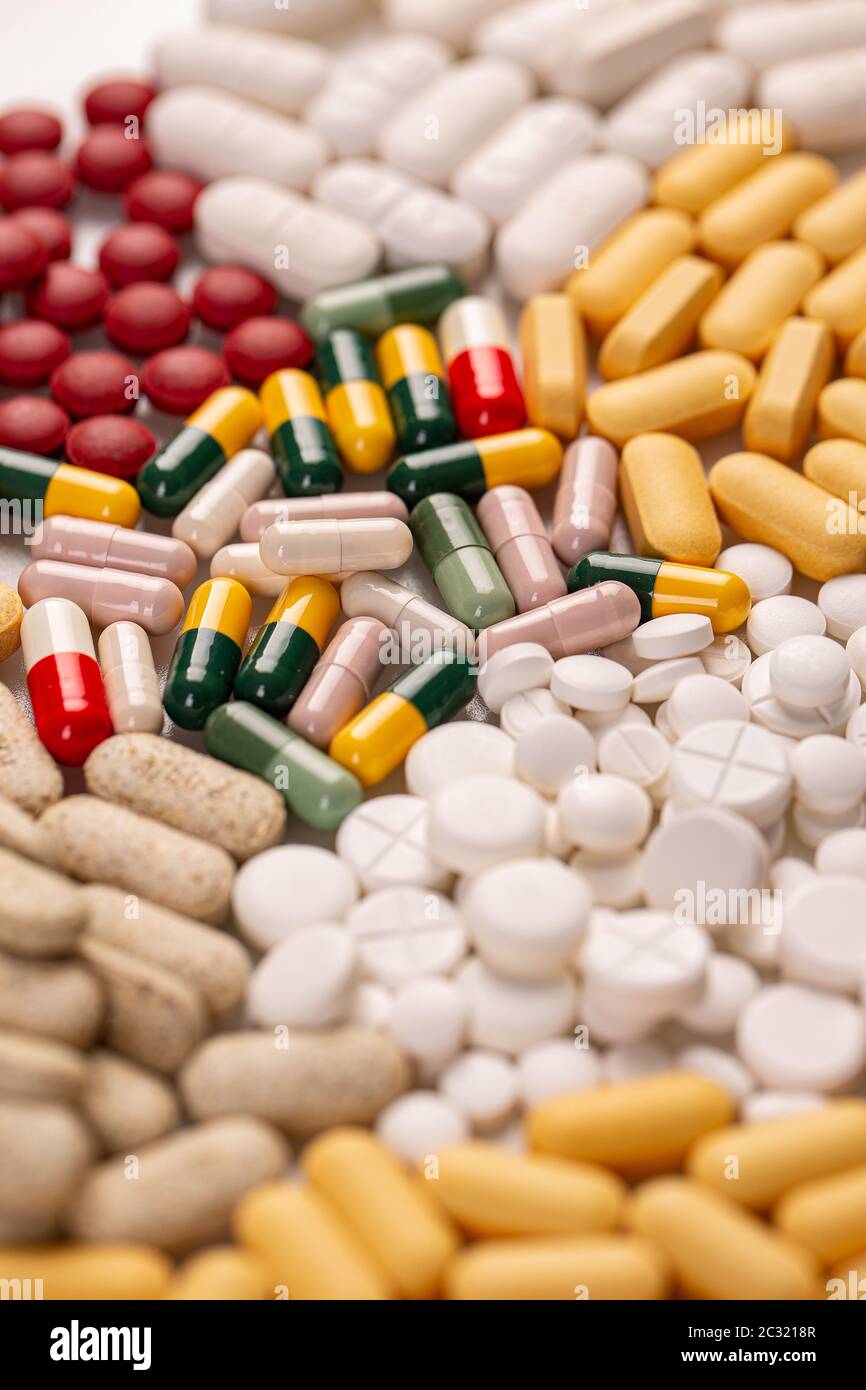 Lots of different medicine drugs, pills, tablets, capsules Stock Photo ...