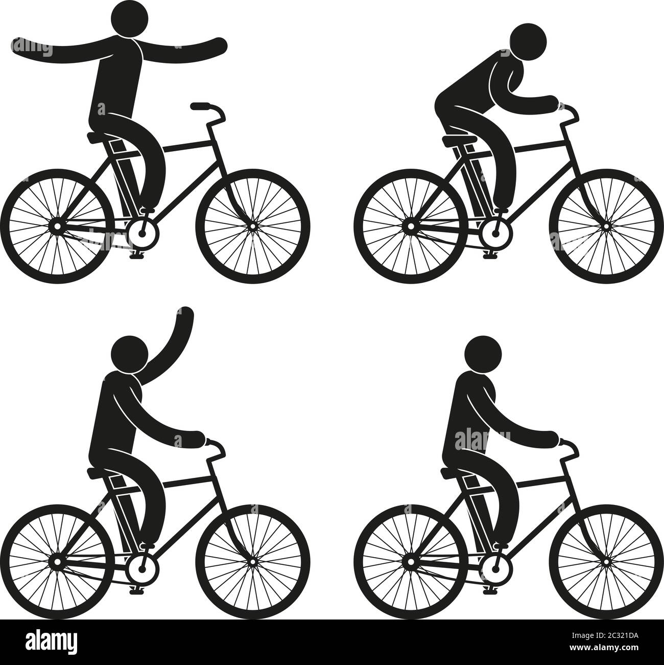 Pictograms people riding a bicycle set Stock Vector Image & Art - Alamy