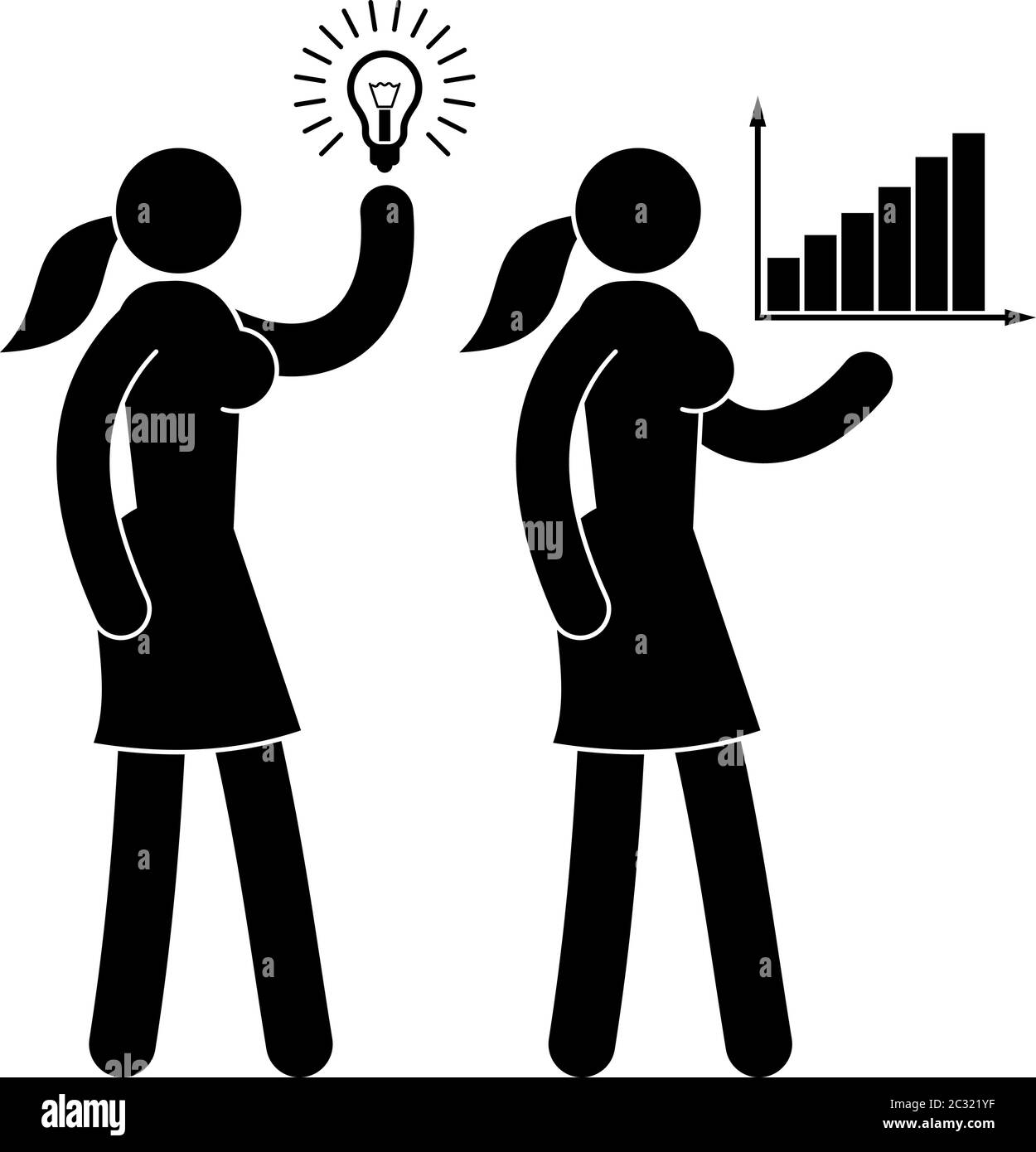 Business growth icon human Black and White Stock Photos & Images - Alamy