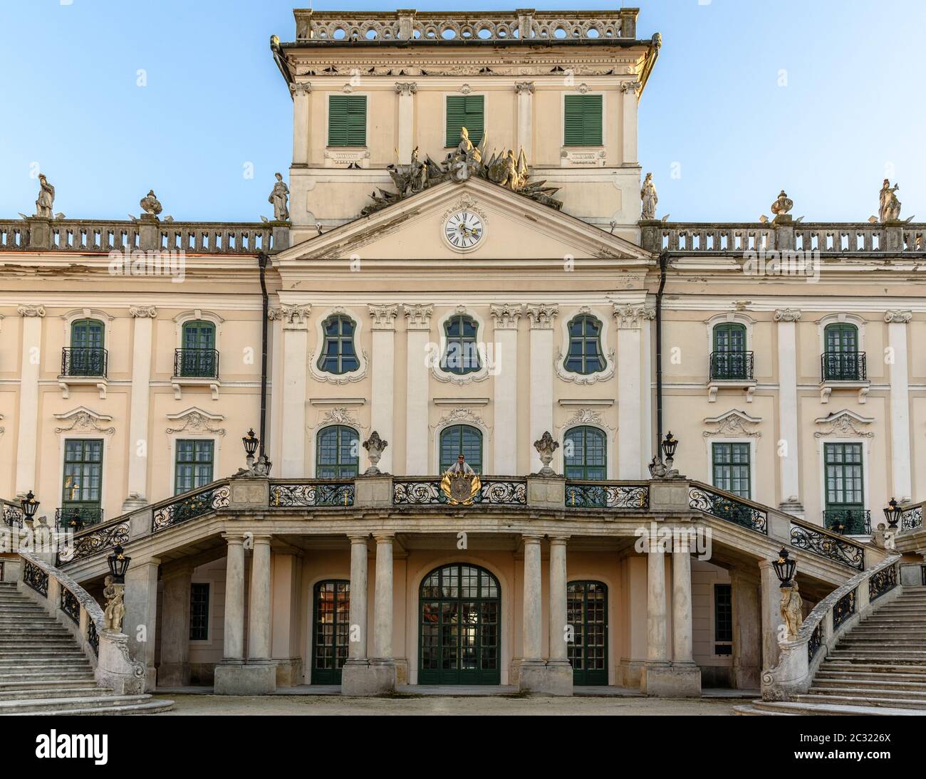 The central section of the Esterhazy Palace in Fertod, Hungary Stock ...