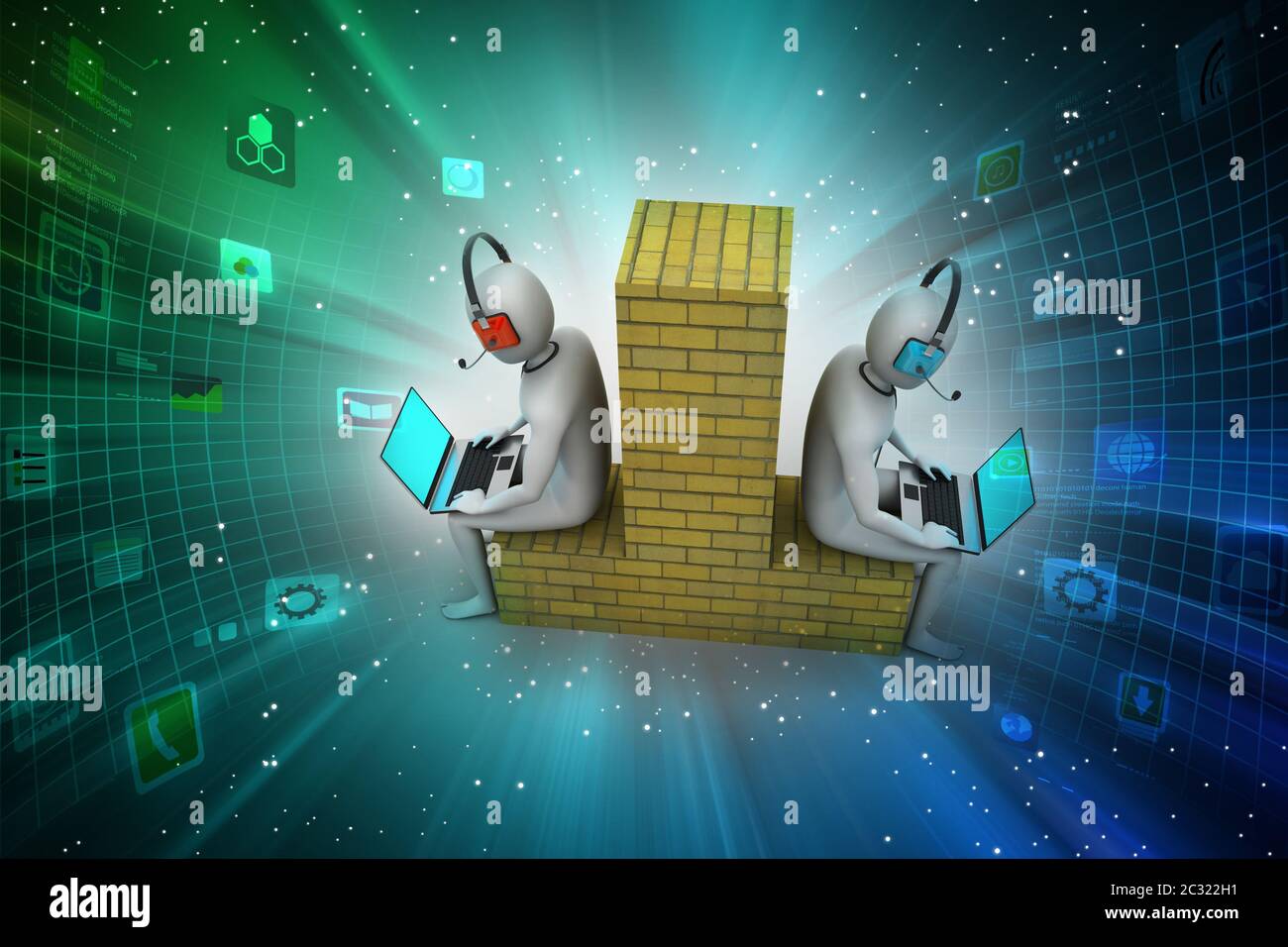 3d people with laptop Stock Photo - Alamy