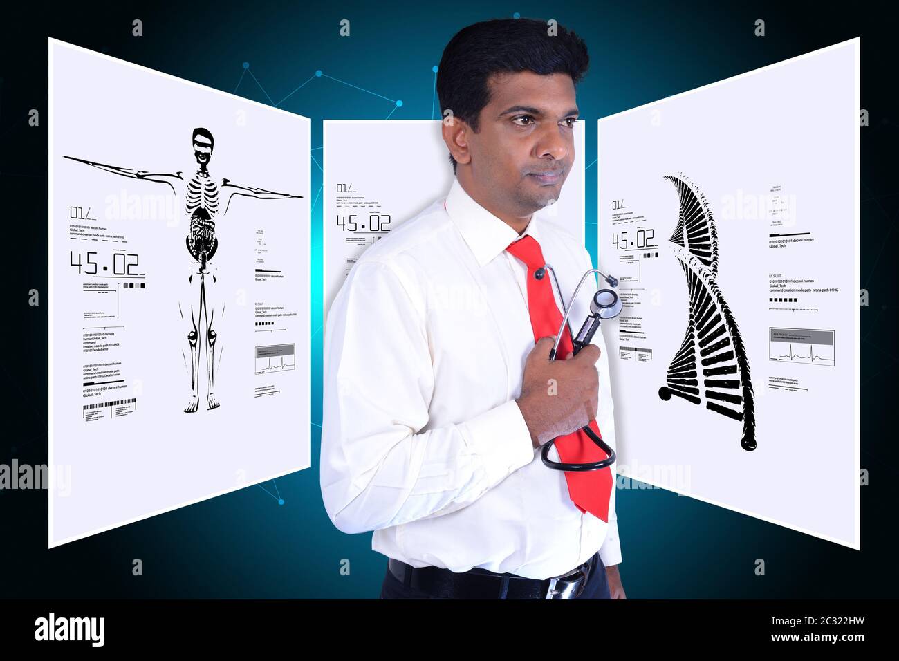 Young doctor looks medical pictures Stock Photo - Alamy