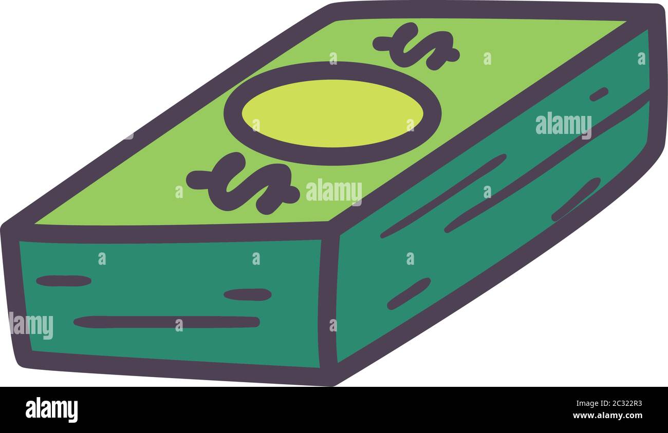 bills line and fill style icon of money financial banking commerce and ...