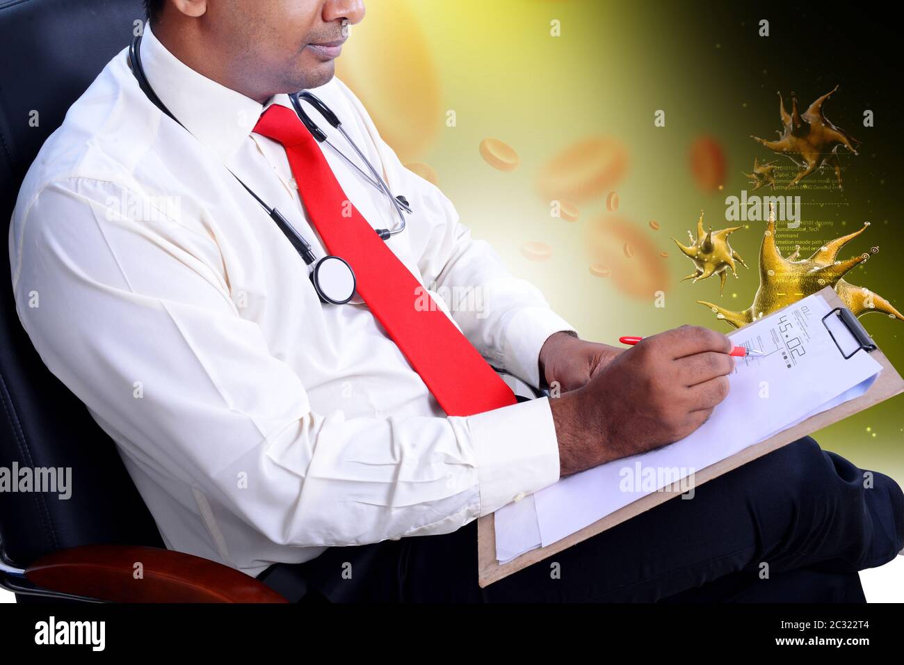 Doctor writing medical notes Stock Photo - Alamy