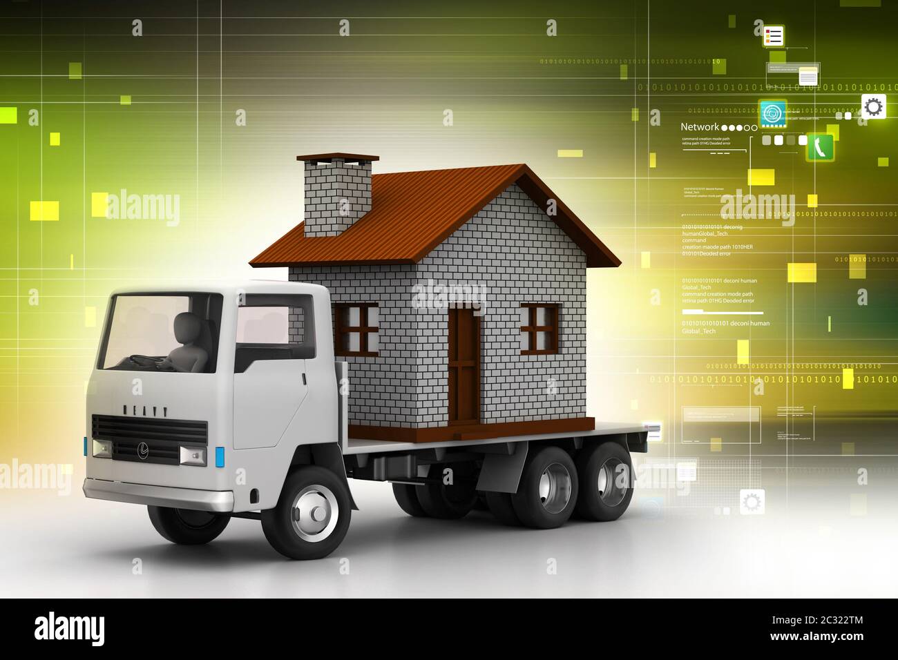Truck carrying home Stock Photo - Alamy