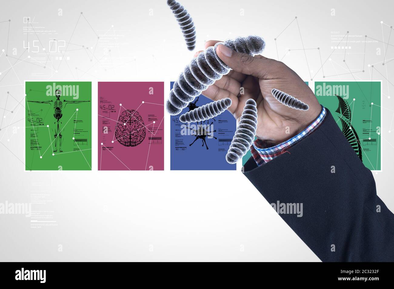 Man showing bacteria Stock Photo - Alamy