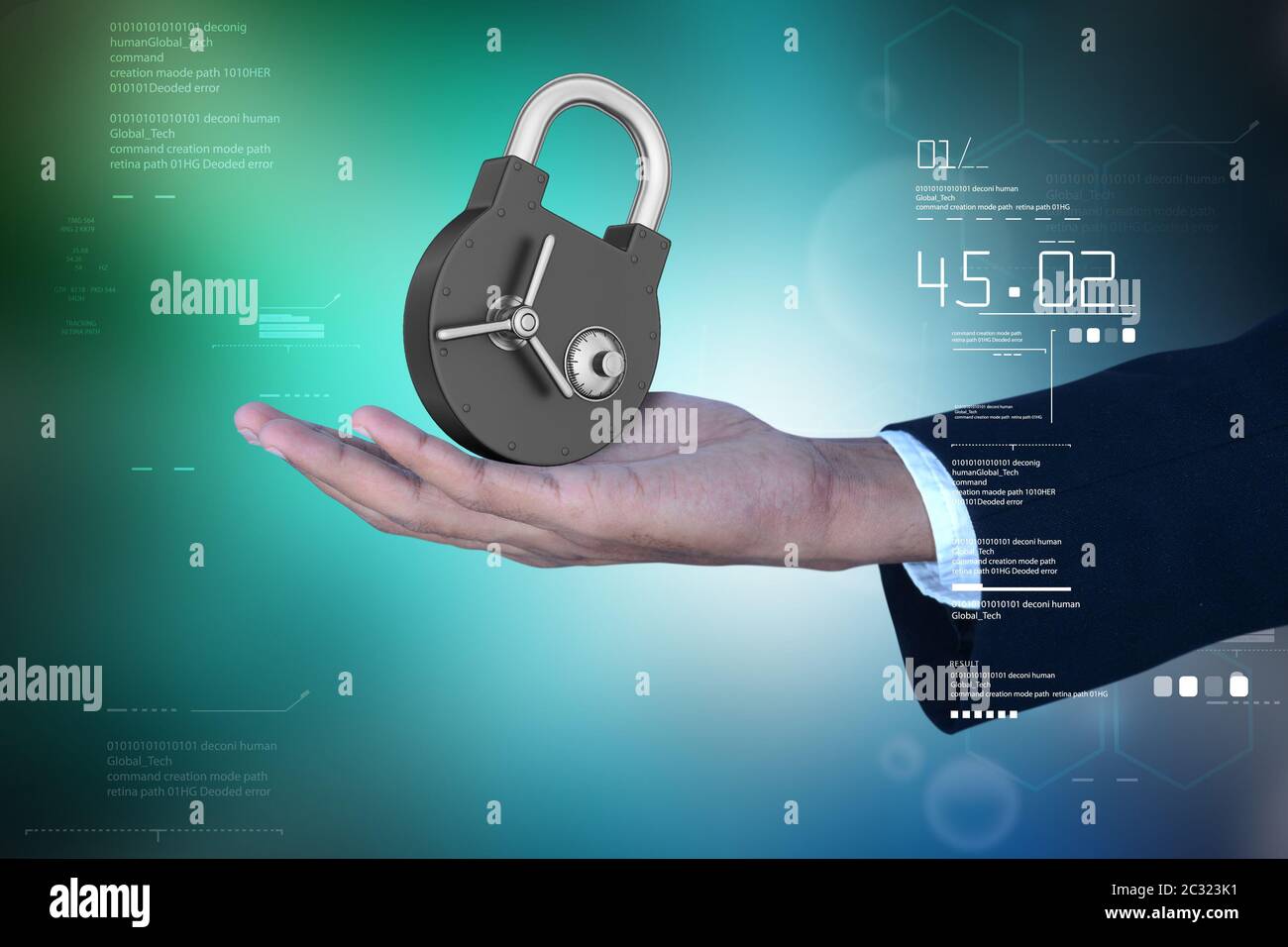 man hand showing padlock Stock Photo - Alamy