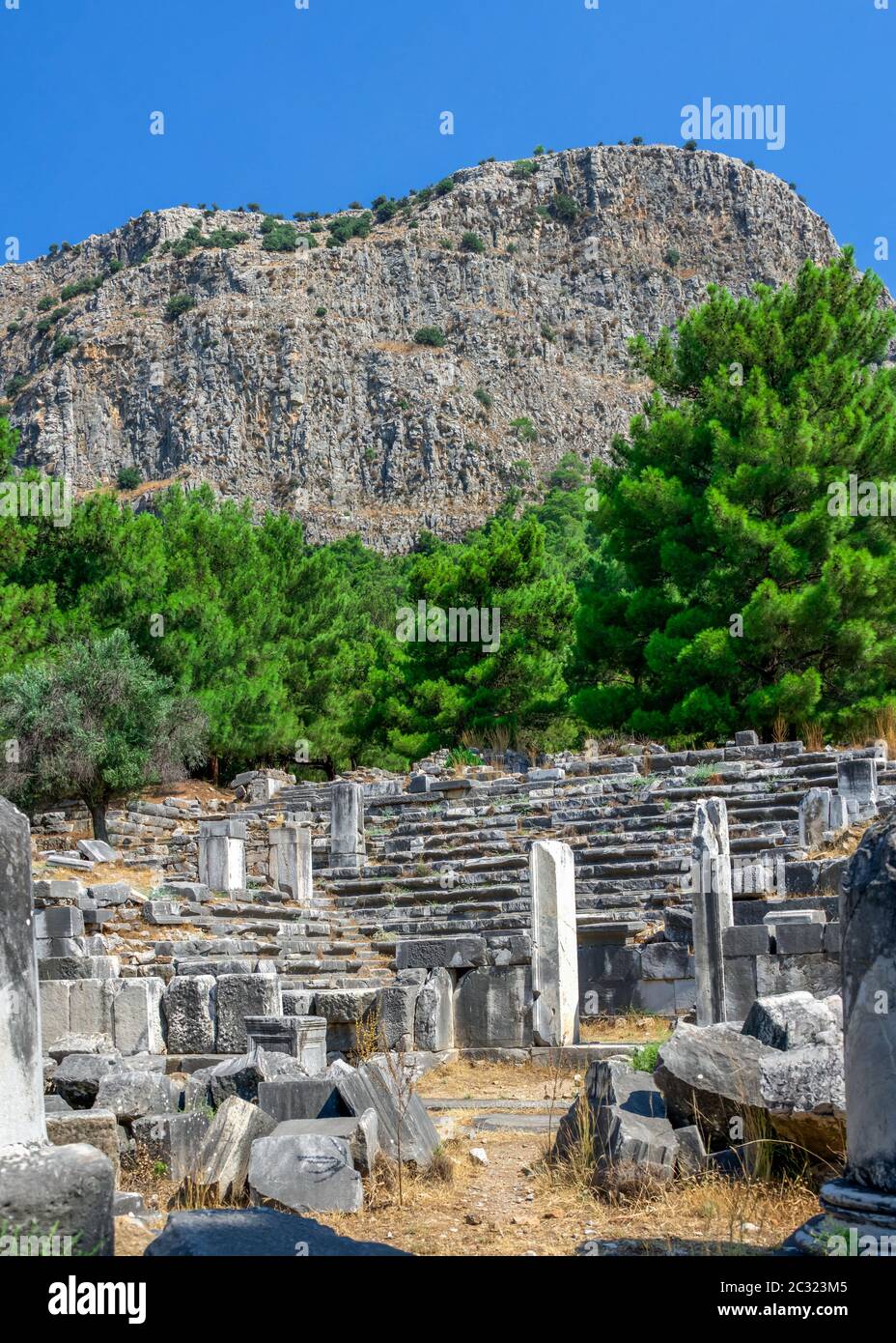 Ruins of the Bouleuterion or council house in the ancient city of ...